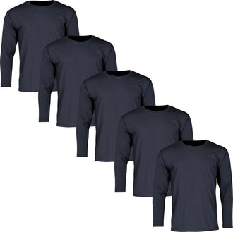 Fruit Of The Loom 5er Pack Valueweight Long Sleeve T Herren Langarm Shirt, Deep Navy, XXL