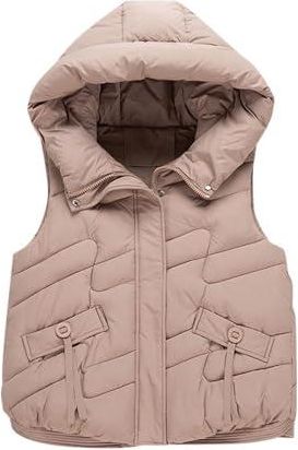 Generic 2026 Vestes pour femmes, gilet court &eacute;l&eacute;gant &agrave; coupe ajust&eacute;e avec veste l&eacute;g&egrave;re sans manches, v&ecirc;tements dext&eacute;rieur de couleur unie pour un, kaki, XXL