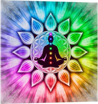 Posterlounge In Meditation mit Chakren - Artwork III Acrylglasbild von Dirk Czarnota 70 x 70 cm Wandbilder Wanddeko