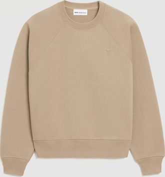 Ami Sweatshirt Small Embossed Ami De Coeur Beige Taupe