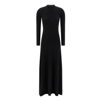 Tom Ford Full Needle Feines Kaschmir-Seiden-Rundhals-S&auml;ulenkleid - - Dresses - Damen - Schwarzk - S