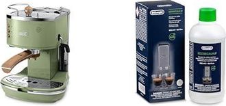 DeLonghi Icona Vintage ECOV 311.GR - Espresso Siebträgermaschine im RetroLook, Espressomaschine mit manuellem Milchaufschäumer, für Kaffeepulver oder ESE Pads,