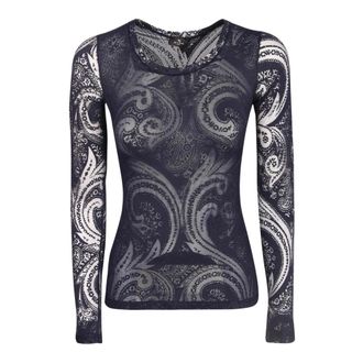 Etro Paisley-Print Langarmshirt - - Tops - Damen - Blau - L