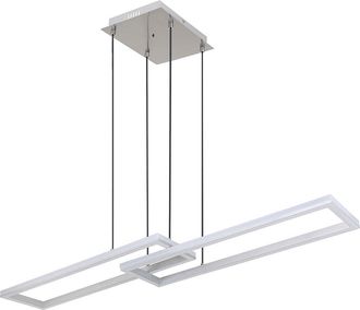 Globo Lighting Hängelampe Wohnzimmerlampe Pendelleuchte Deckenlampe Esszimmerleuchte, Metall Kunststoff silber, Fernbedienung dimmbar RGB LED Rainbow Effekt, 1x 40W 