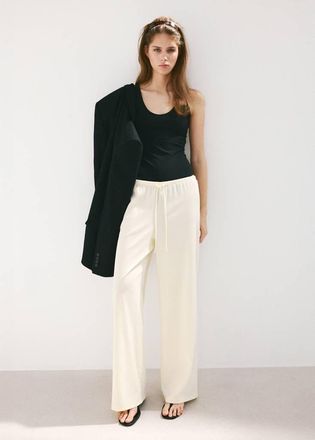 Mango Pantalon droit taille normale &eacute;cru - Femme - XXS - MANGO
