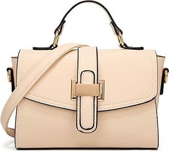 Generic Sac &agrave; bandouli&egrave;re &agrave; rabat en cuir pour femme avec poign&eacute;e sur le dessus, sacoche tendance, sac &agrave; main d&eacute;contract&eacute; avec fermeture &eacute;clair, kaki, Medium