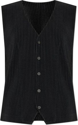 Issey Miyake Homme, Vestes, Noir, Taille: L Gilet Pliss&eacute;