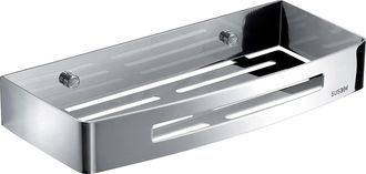 Gedy Rechteckig, verchromt, G-Hanoi, Duschablage, Badezimmer-Organizer aus Edelstahl 304 mit Finish, Design R&E, Maße 4,5 x 30 x 12,8 cm und 0,612 kg, 2 Ja