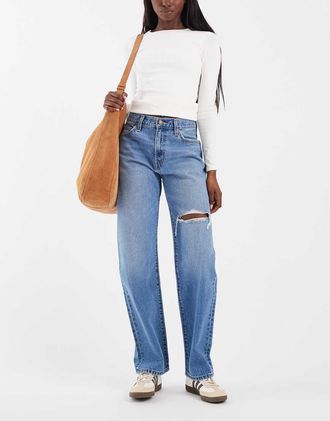 Levi's jean dad easy en d&eacute;lavage moyen-Bleu