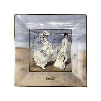GOEBEL Joquin Sorolla Schale aus Fine Bone China Spaziergang am Strand, Maße: 16cm x 16cm x 2cm, 67-018-13-1