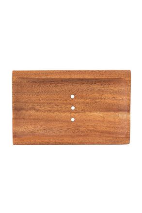 Tranquillo Rechteckige Seifenschale aus Neemholz handgefertigt mit L&ouml;chern f&uuml;r den Wasserablauf, 14,2 x 9 x 2 cm