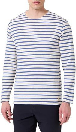 Armor Lux Marinière à Manches Longues en Coton Rustique Héritage Homme Sweater, Nature/Obscur