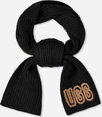 UGG Schal mit Rippenmuster aus grobem Strick für Damen in Black, Größe Acrylmischung