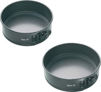 MasterClass MasterClass Backformen-Set mit 2 Springformen mit losem Boden, 1 - 23cm Form und 1 - 20cm Form, 1 Set, Grau