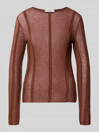 Topshop Slim Fit Longsleeve in semitransparentem Design Modell Belma
