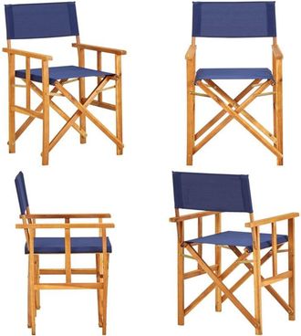 vidaXL Vidaxl - Chaise de metteur en sc&egrave;ne bois massif dacacia bleu - Chaise De Jardin - Chaise Pliable - Chaise Ext&eacute;rieure - Mobilier De Jardin - Acacia