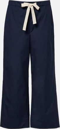 Max Mara Weite Hose Argento aus Baumwolle