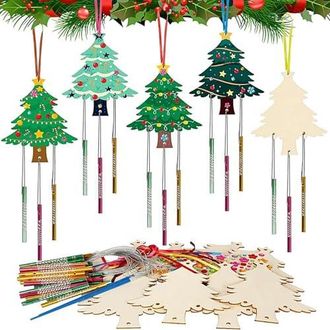 Generic Kit de Carillon éolien en Bois Brut pour Sapin de Noël, Lisse, Outil de décoration pour cheminée, Mur, poignée de Porte, cheminée, fenêtre