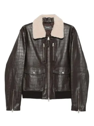 Mackage veste en cuir embossé Chance-NV - Marron