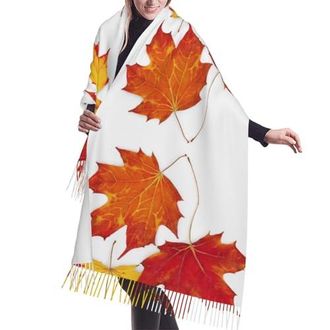 Generic Feuilles DAutomne Femme Etole Longue Foulard Douce Scarf Pour Hiver Automne Cadeau Mariage