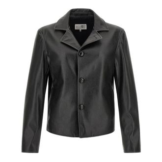 Maison Margiela Homme, Vestes, Noir, Taille: M Veste droite effet cuir