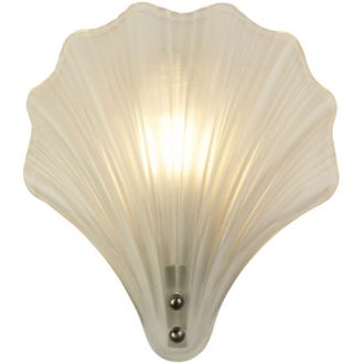 Searchlight Applique salle de bain 1L SHELL IP44 CLII m&eacute;tal argent&eacute; satin&eacute; verre givr&eacute; G9 max 33w Haut 22cm x 20cm largeur