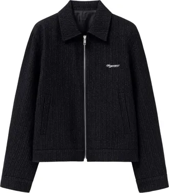 Wooyoungmi Wooyoungmi, Homme, Vestes, Noir, Taille: XL Veste zipp&eacute;e en tweed