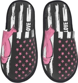 Generic Ruban Imprimé Pour La Sensibilisation Au Cancer Du Sein Pantoufles Maison Pantoufles En Peluche Doux Chaussures Pour Homme Intérieur Unisex L