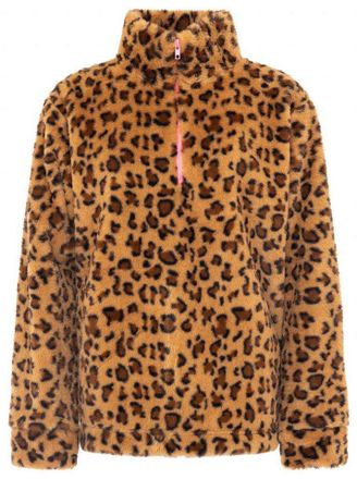 Zwillingsherz Troyer Fake Fur Troyer Cozy Leo mit Stehkragen, Rei&szlig;verschlu&szlig;, flauschiges Material, Leo-Allover