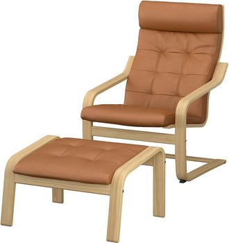 IKEA PO&Auml;NG Sessel und Hocker