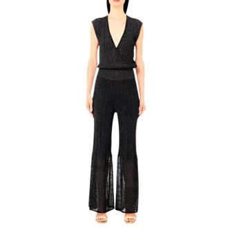 Liu Jo Jumpsuit mit gl&auml;nzenden F&auml;den - - Jumpsuits & Playsuits - Damen - Schwarzk - S