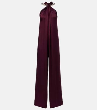 Stella McCartney Combi-pantalon en satin à ornements