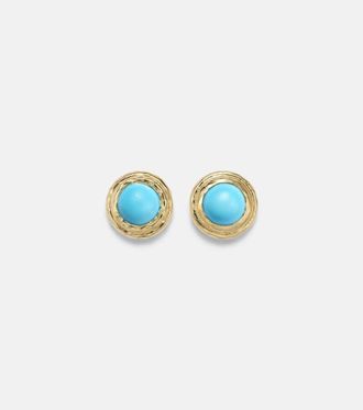 Octavia Elizabeth Boucles doreilles Coral Beach en or 18 ct (750/1000) et turquoises