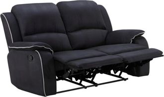 Vente-Unique Vente-unique - Canapé 2 places relax en microfibre hernani - Noir