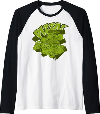 Teenage Mutant Ninja Turtles TMNT Turtle Power Retro-Fernseher mit Aufschrift Best Friends Pizza Time LOL Pose Raglan
