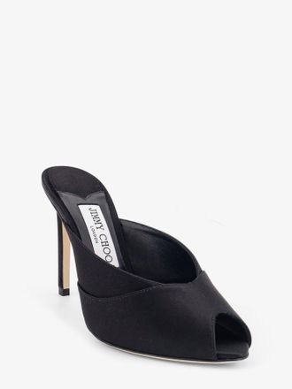 Jimmy Choo London Womens Mule Brigitte 100 Satin Black Sandal