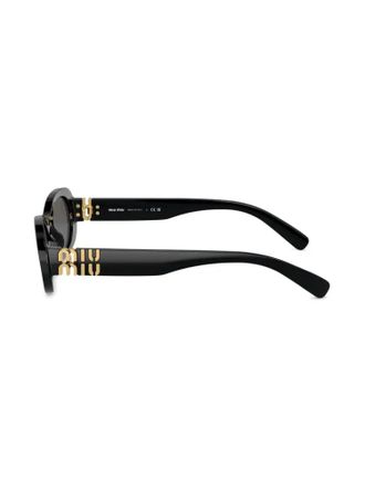 Miu Miu Eyewear SMU06Z1AB5S0 Oval Frame Sunglasses - Black