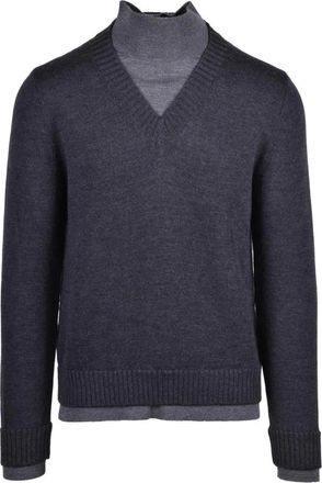 Alpha Studio Homme, Pulls, Bleu, Taille: L Pull &agrave; col roul&eacute;