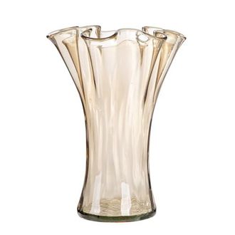 Gilde Vase Artesania - Glas - bauchig - organisch - braun - Höhe 23cm x Ø 20cm - Europäische Herstellung