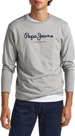 Pepe Jeans London Herren Eggo Long T-Shirt, Grau Marl, XL
