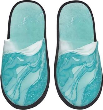 Generic Pantoufle Maison Imprim&eacute; Turquoise Hiver Pantoufles Portative Chaussons Maison Confortable Hiver Chaussures Chaudes Pour Salon H&ocirc;tels Maison L