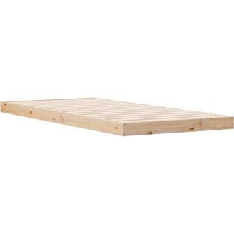 vidaXL Cadre de lit surélevé Naturel 80 x 210 cm Bois de pin massif Vidaxl