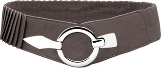 Glamexx24 Elastischer Damen Taillengürtel gürtel 6cm breiter Hüftgürtel mit silberner Ring (Braun, Taillenweite 75cm-110cm)