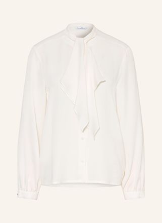 Max Mara Schluppenbluse Leccio Aus Seide weiss