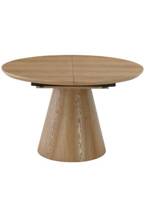 CARRYHOME Esstisch, Eiche, Holz, Holzwerkstoff, Eiche, furniert, oval, konisch, 160x120x120 cm, ausziehbar, Esszimmer, Tische, Esstische, Esstische oval