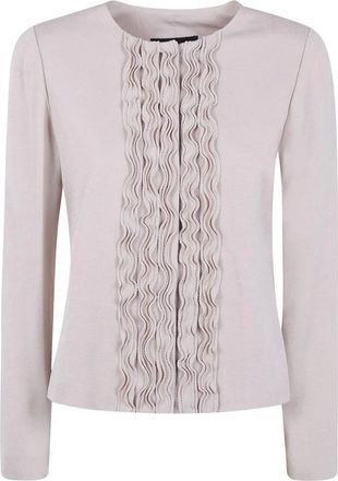 Emporio Armani Femme, Vestes, Rose, Taille: 40 FR Ruffled Front Jacket