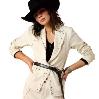 Ariat Womens Americana Blazer Long Sleeve in Antique White, Size X-Large, by Ariat