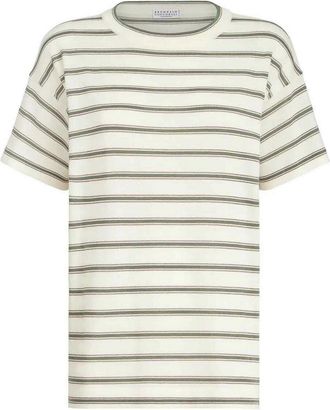 Brunello Cucinelli Pull Col Rond - Blanc