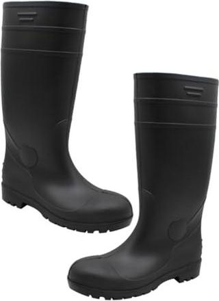 Valiclud Bottes de Pluie Montantes pour Hommes en PVC Noir Bottes Imperm&eacute;ables Antid&eacute;rapantes et R&eacute;sistantes &agrave; LUsure Chaussures de Travail Renforc&eacute;es pour Ind