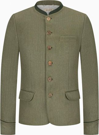 Gottseidank Trachtenjanker aus Leinen und Baumwolle mit Fischgr&auml;t-Muster in